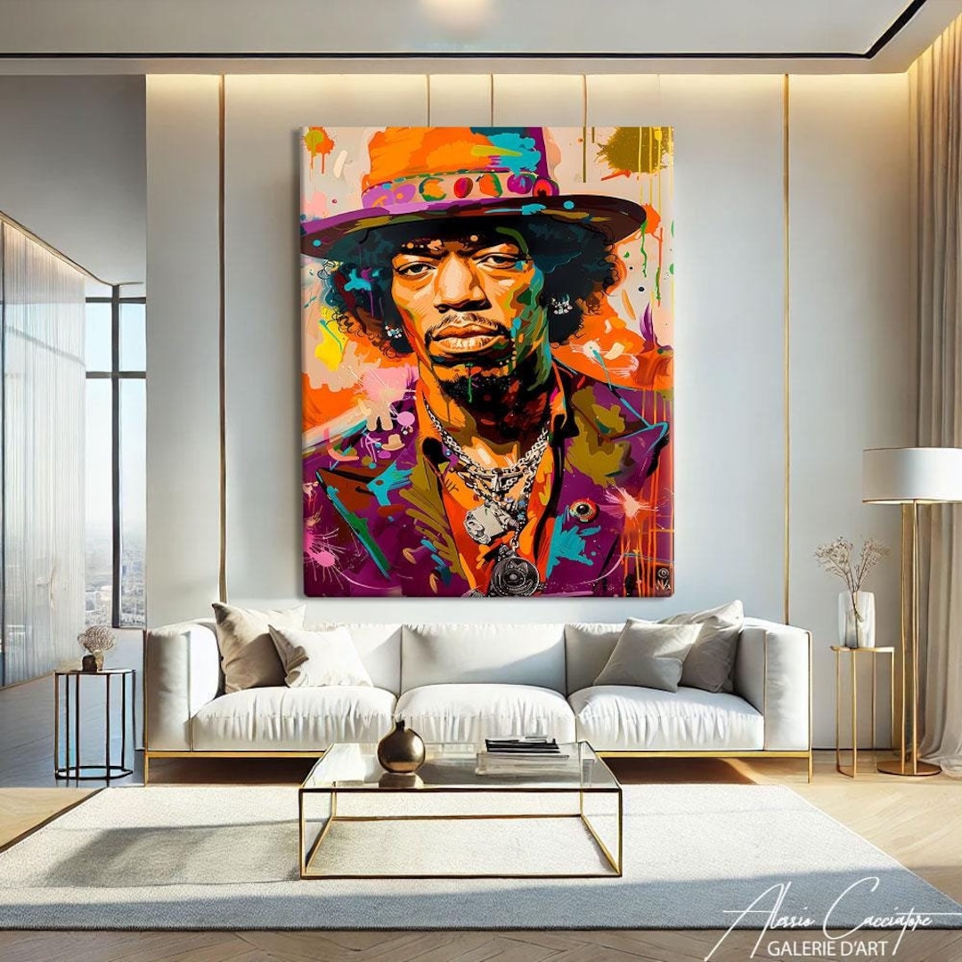 Jimi Hendrix Wall Art, Graffiti Art Canvas, Music Wall Art Decor, Jimi ...