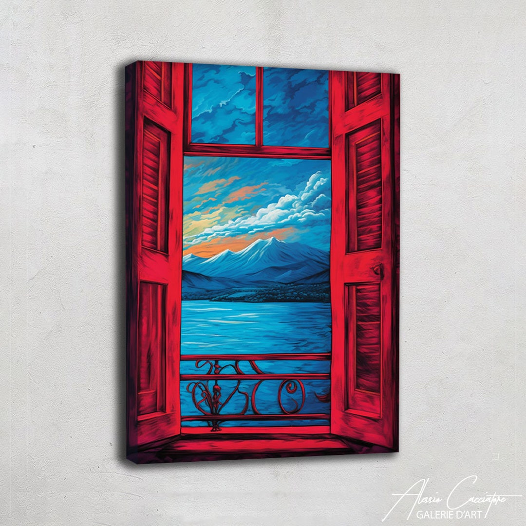 Window View Art Print, Mountain Prints Wall Art, Sea Wall Art Print ...