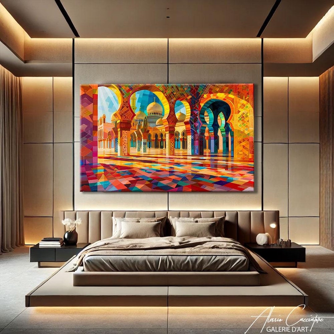 Islamic Wall Art Modern, Mosque Wall Art, Modern Arabic Art Canvas ...