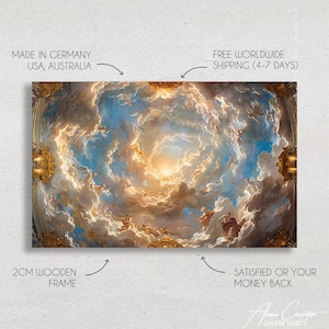 Heaven Art Print, Celestial Print, Bedroom Wall Decor Over the Bed ...