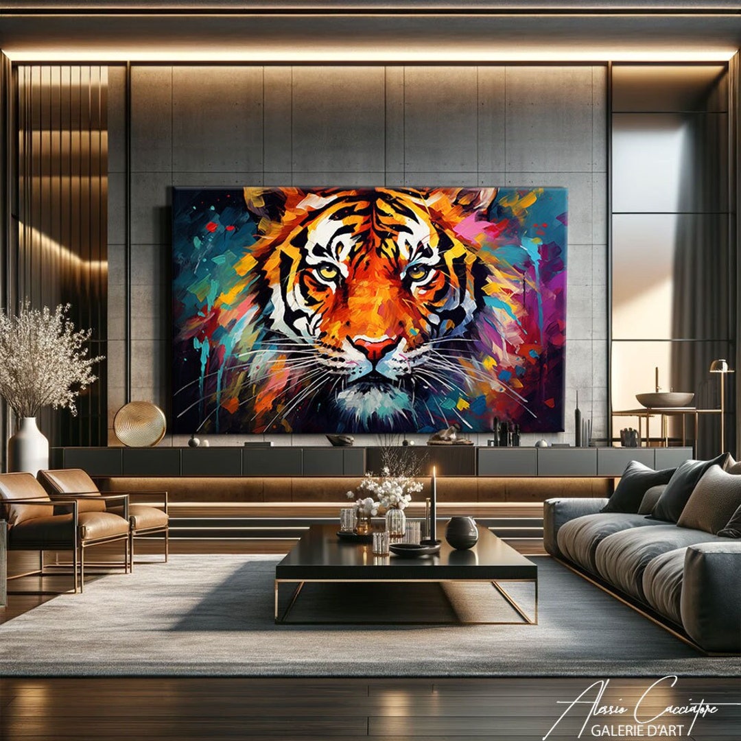 ABSTRACT TIGER ARTWORK, Wildlife Animal Prints Canvas, Tiger Canvas ...