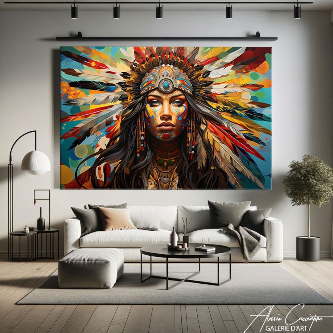 Native Woman Art Print Pop Art Wall Art Large, Native American Wall Art ...