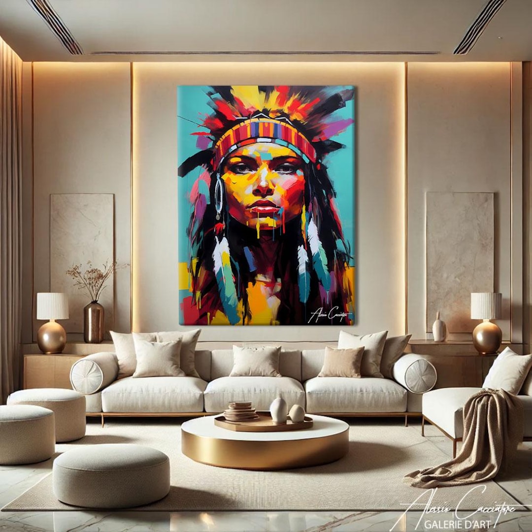 Native American Art, Tribal Art Print, Aboriginal Art Canvas, American ...