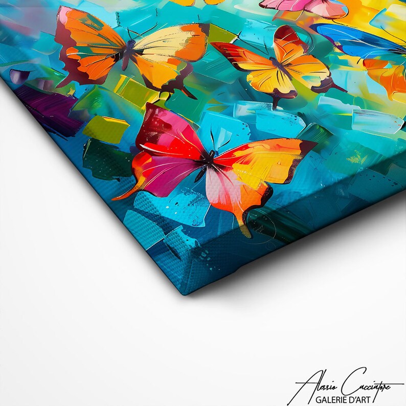 Butterfly Wall Art Framed, Abstract Butterfly Art Print, Large Colorful ...