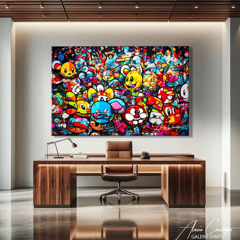Graffiti Wall Art Canvas, Street Art Painting Framed, Graffiti Art ...