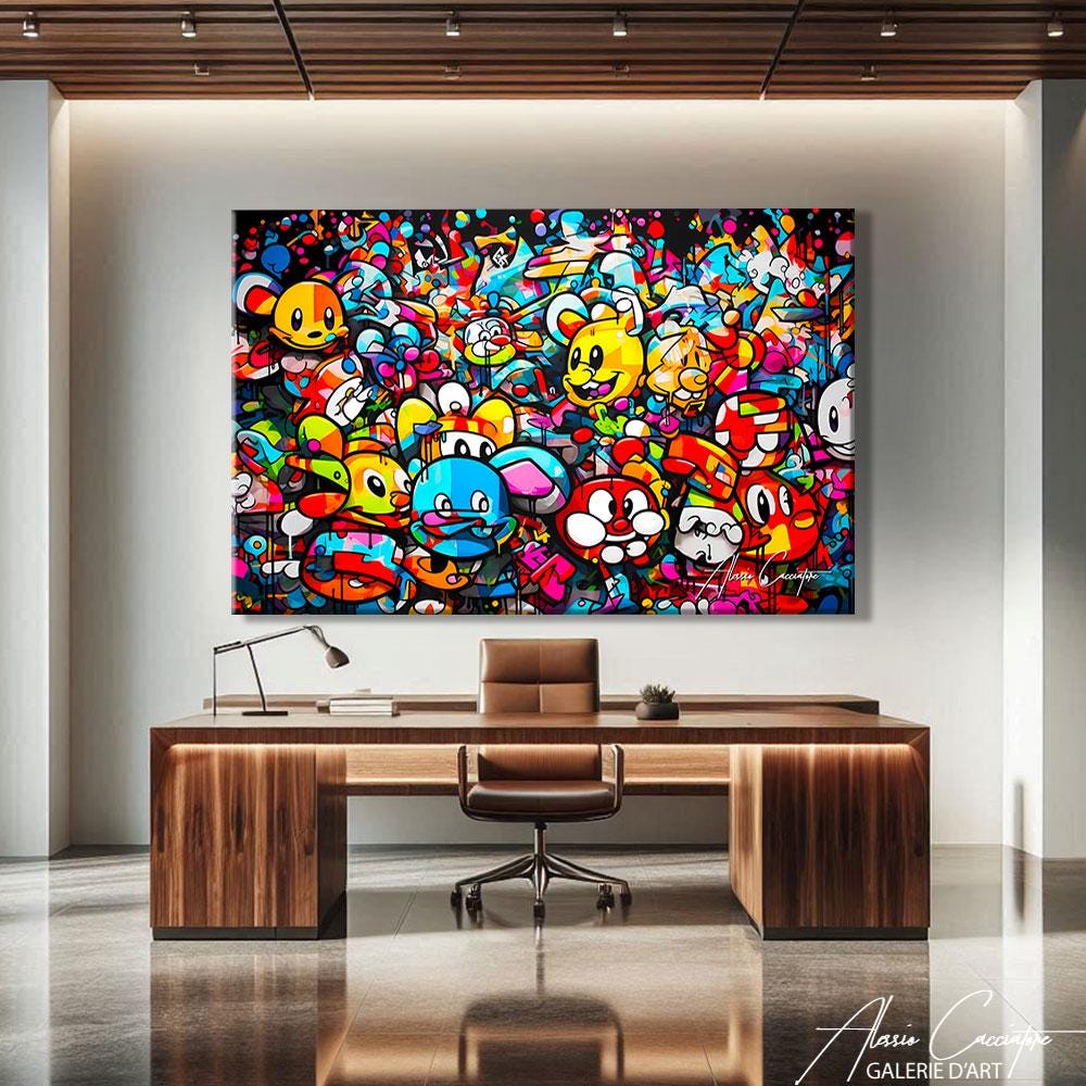 Graffiti Wall Art Canvas, Street Art Painting Framed, Graffiti Art ...