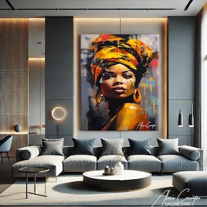African American Wall Art for Living Room, Large Abstract Painting Canvas, African Canvas Art ...