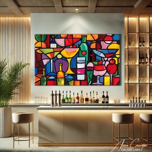 Modern Abstract Art Print, Wall Decor for Bar, Cocktail Prints Wall Art ...