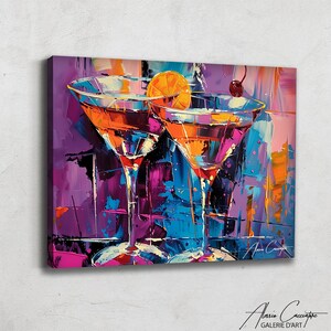Cocktail Wall Art Print, Modern Bar Decor for Home Bar, Large Canvas ...