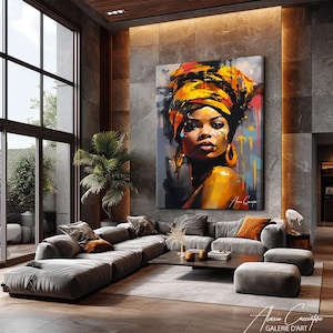 African American Wall Art for Living Room, Large Abstract Painting Canvas, African Canvas Art ...