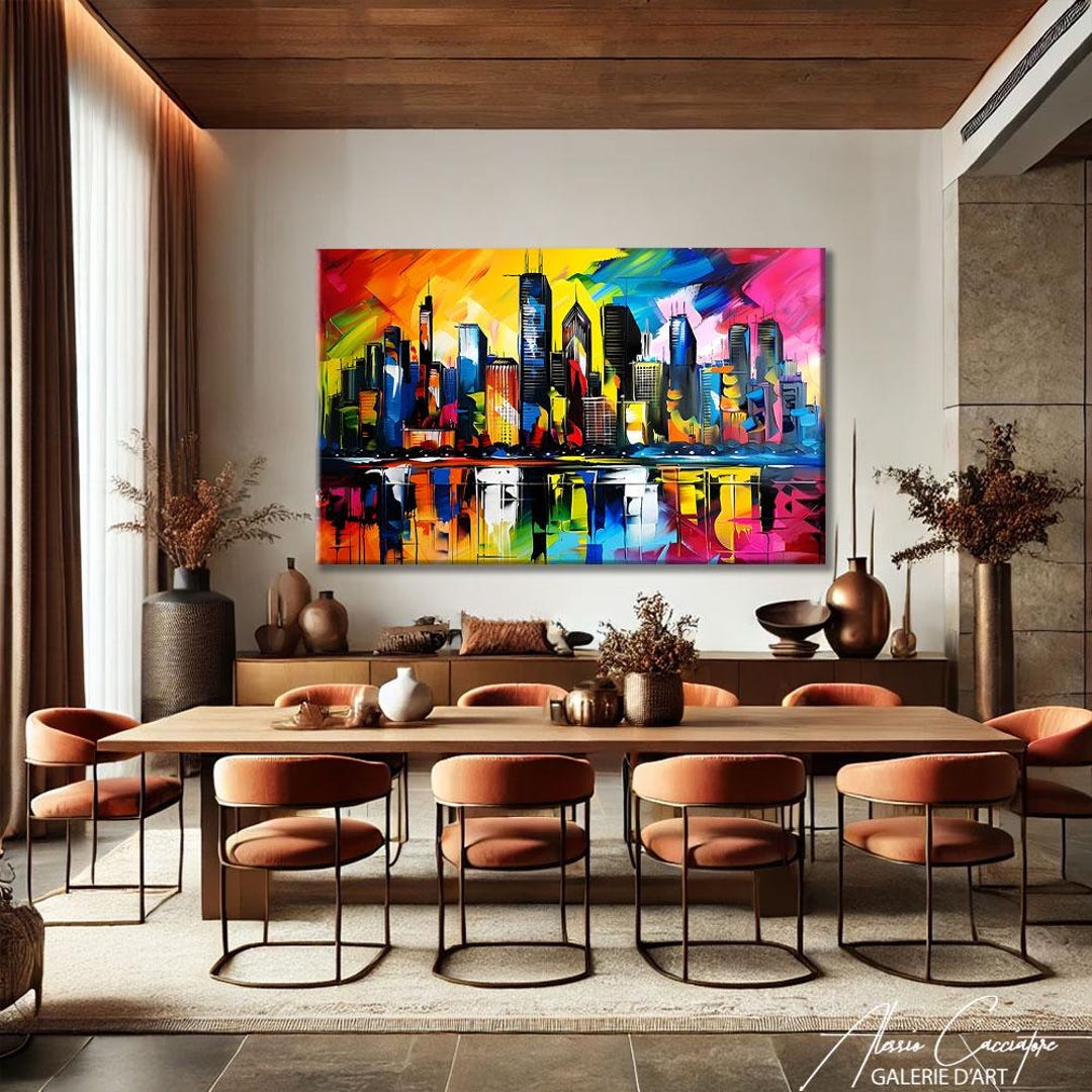 Colorful Chicago Print Art, Modern City Prints, Chicago Art Prints ...