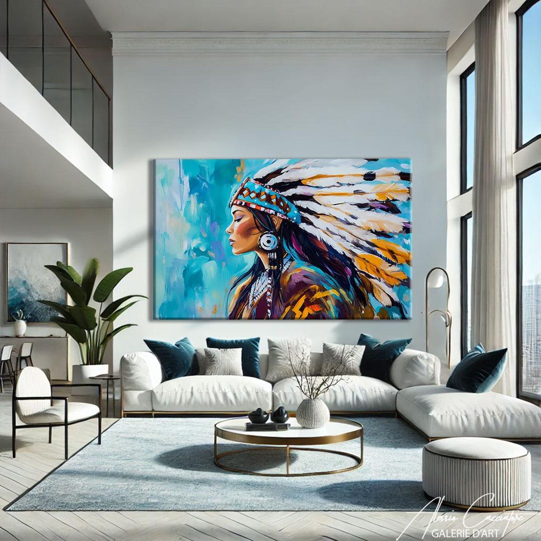 Native American Wall Art, Aboriginal Art Framed, Feather Art Print ...