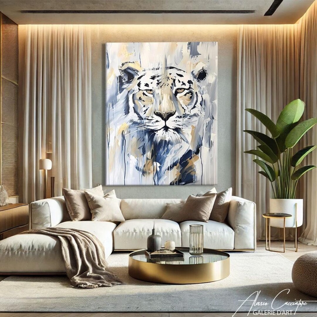Tiger Head Wall Decor, Minimalist Wall Art Decor Home Office, Calming ...