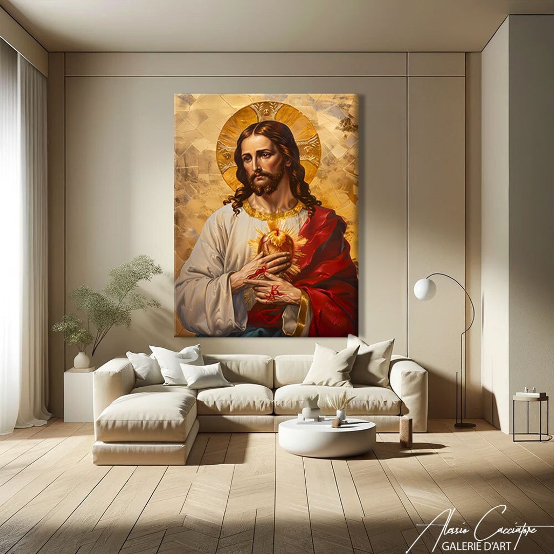 Abstract Religious Art Prints, Jesus Wall Art Canvas, Spiritual Wall ...