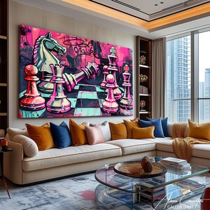 Graffiti Canvas Wall Art, Street Art Prints Art, Chess Wall Art King ...
