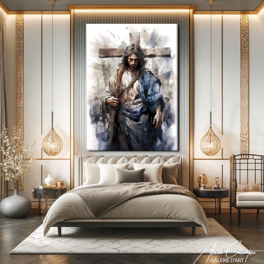 Modern Christian Art Home Decor, Jesus Art Canvas, Spiritual Wall Art ...