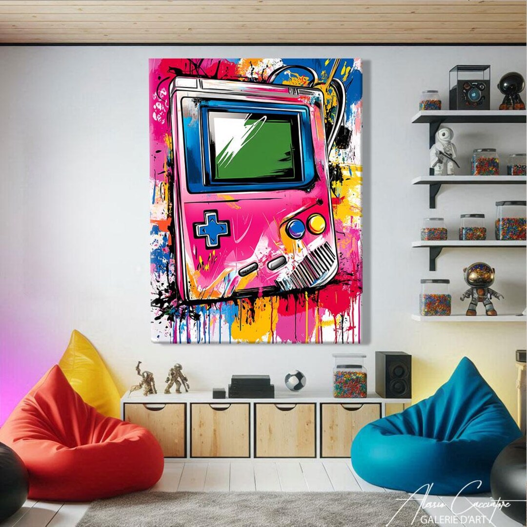 Retro Gamer Wall Art, Gaming Room Decor, Retro Pop Art Prints, Graffiti ...
