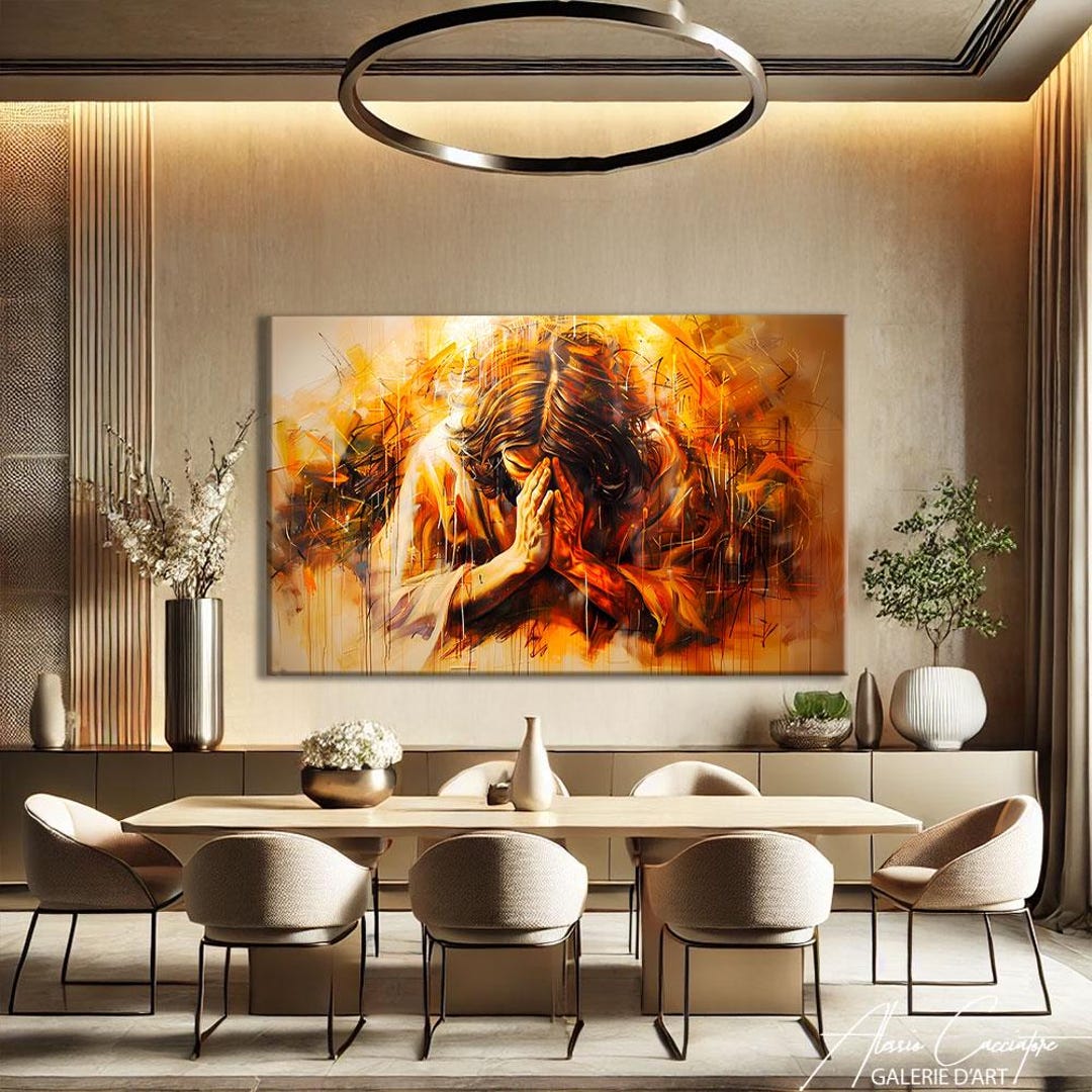 Abstract Jesus Art Catholic, Catholic Art Framed, Christian Wall Art ...