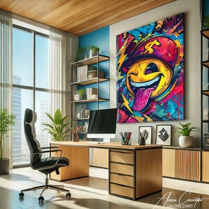 Smiley Face Art Print, Colorful Pop Art Prints, Hypebeast Decor Wall ...
