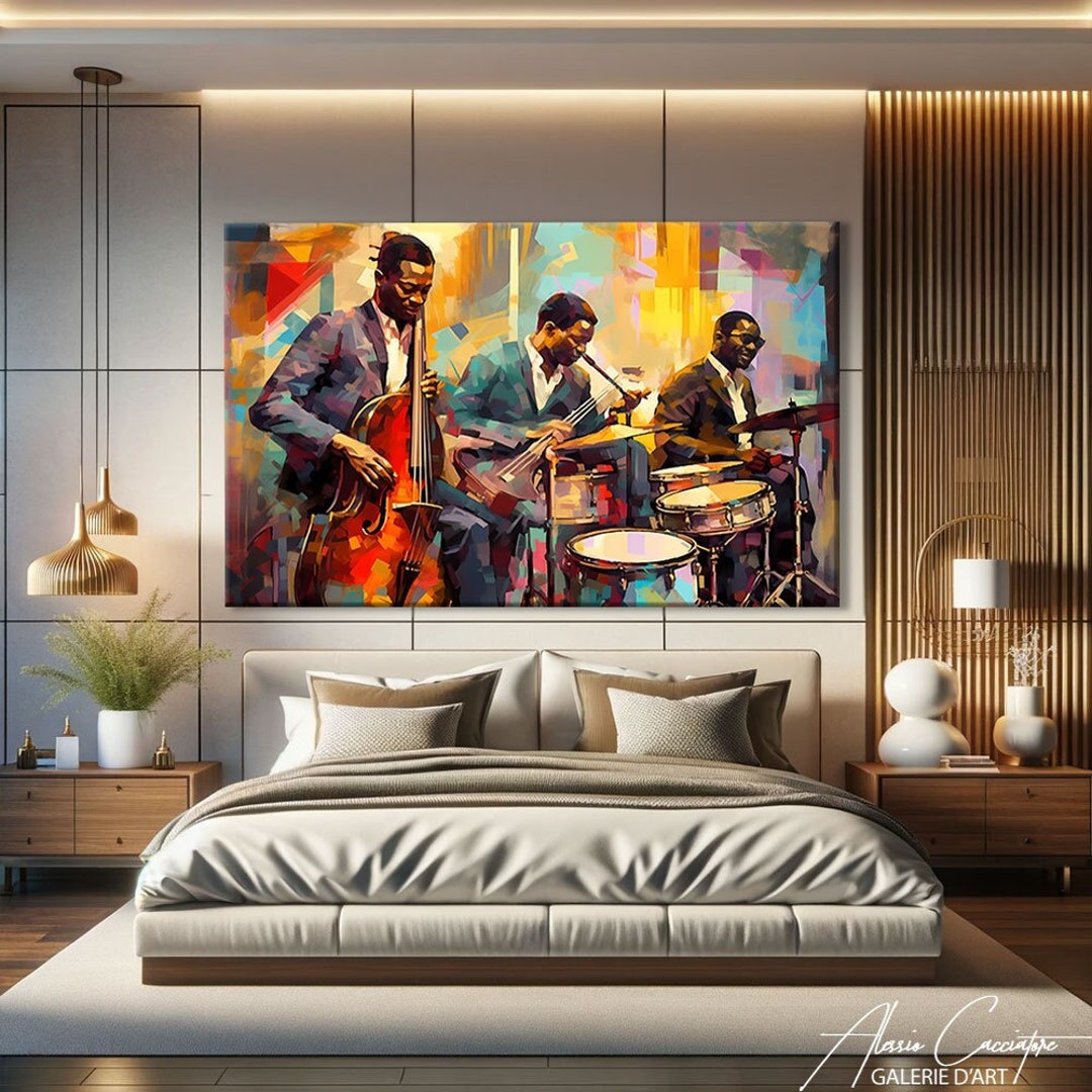 Abstract Jazz Music Wall Art African American, Musician Prints, African ...