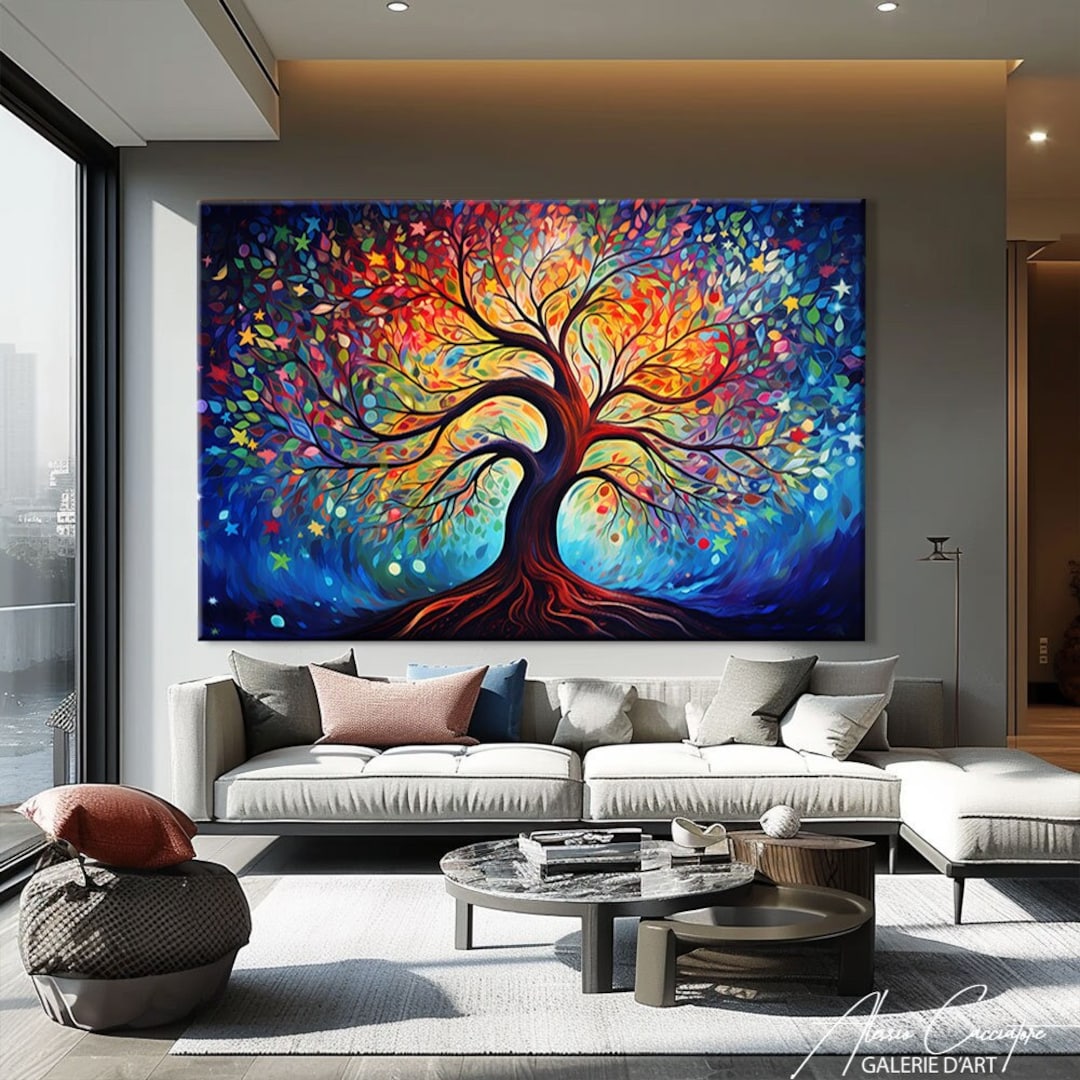 Tree of Life Wall Art Painting Print, Yggdrasil Wall Art Framed, Tree ...