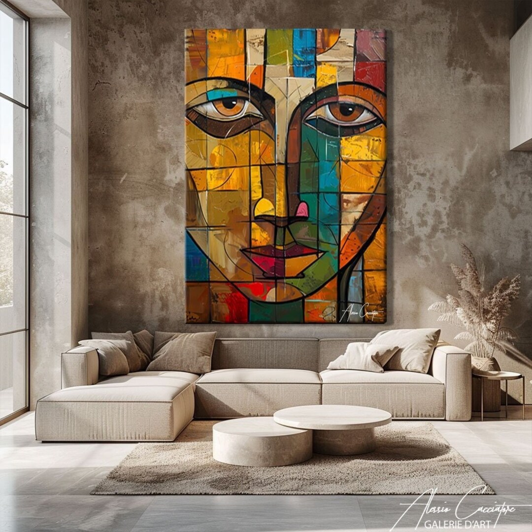 Cubism Wall Art, Abstract Geometric Wall Art Prints, Female Portrait ...