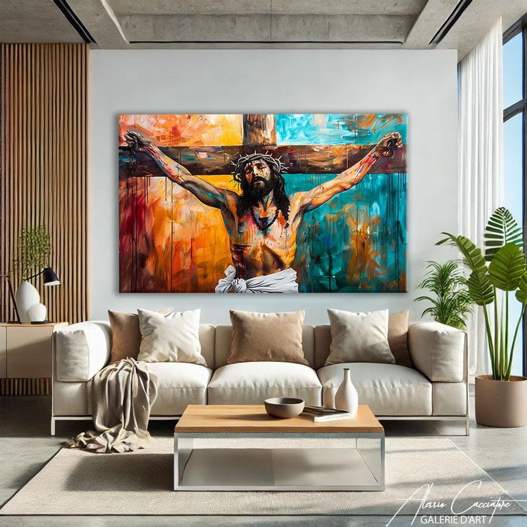Jesus Art Framed, Abstract Catholic Art Print, Christian Home Decor ...