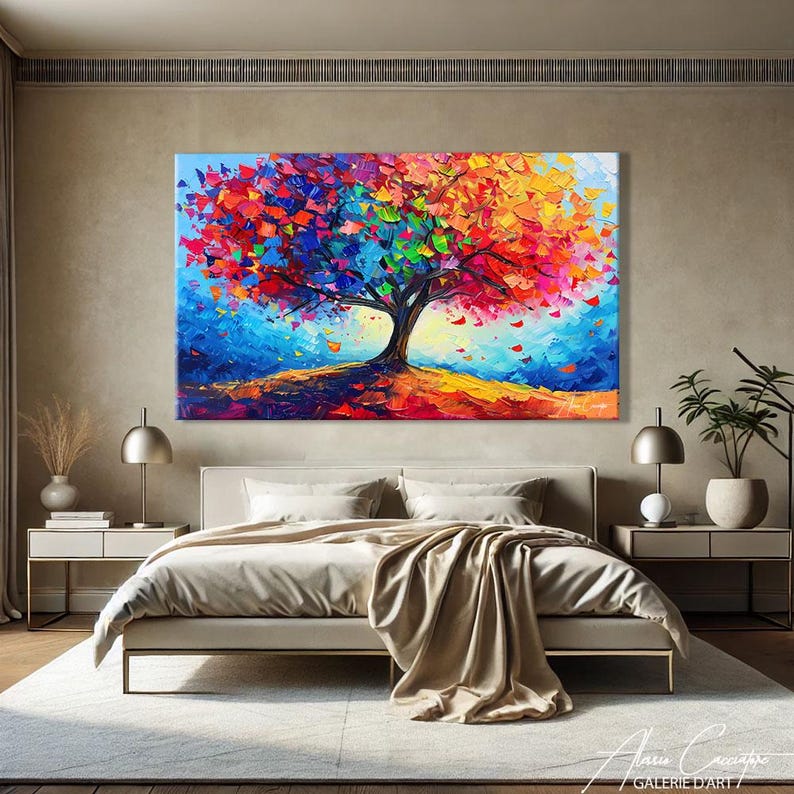 Tree of Life Canvas Wall Art, Zen Art Print on Canvas, Colorful Tree of ...