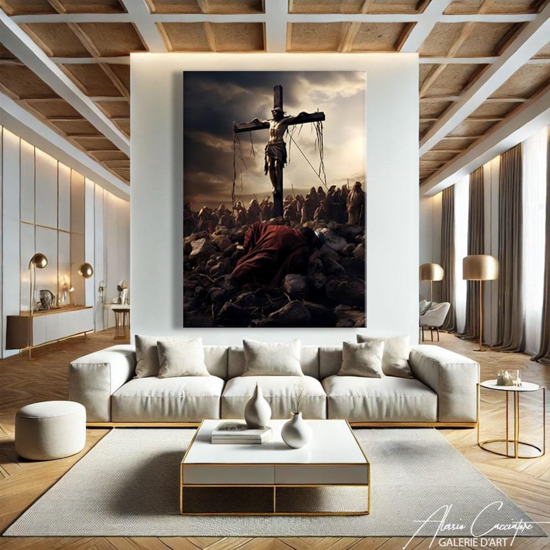 Jesus Crucifixion Painting, Catholic Prints Wall Art, Jesus Christ Art ...
