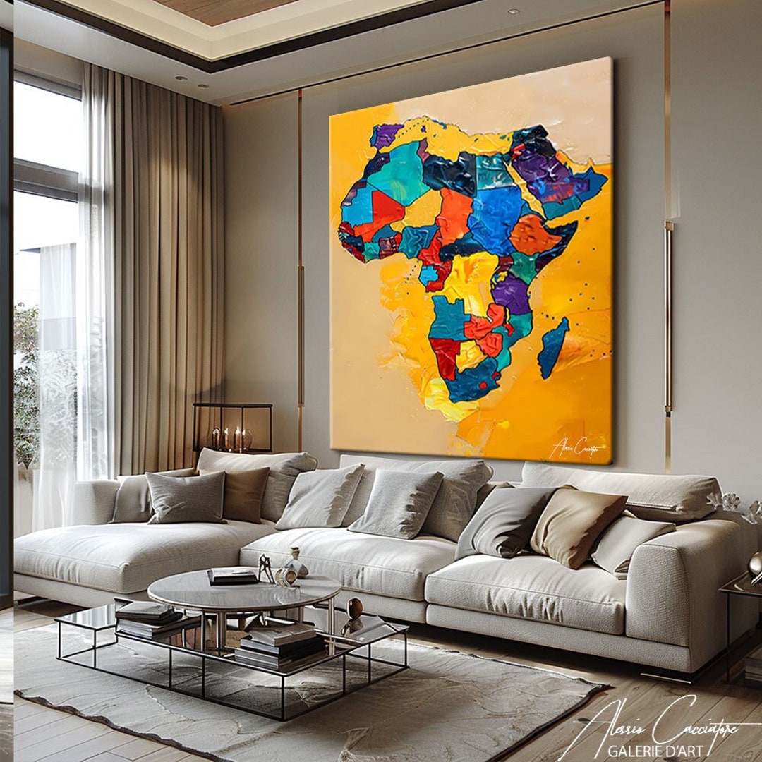 Africa Map Art for Wall, African Map Wall Art, Africa Wall Art Prints ...