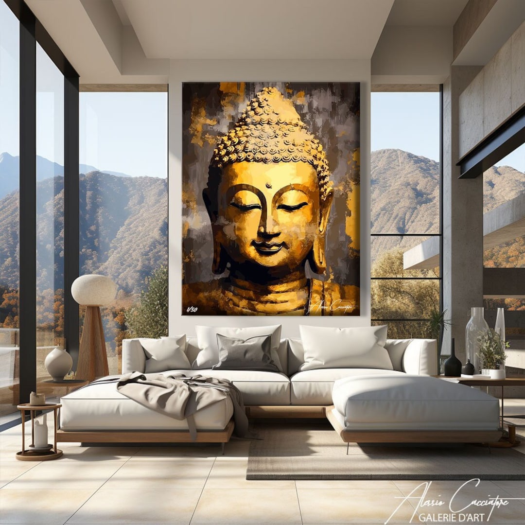Buddha Art Print, Buddha Wall Painting, Spiritual Art Canvas ...