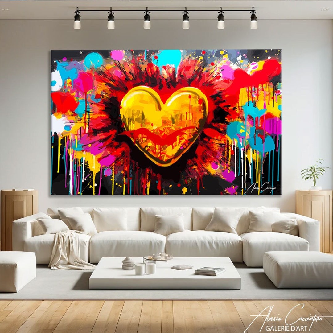 Colorful Pop Art Decor, Pop Art Print, Street Art on Canvas Framed ...