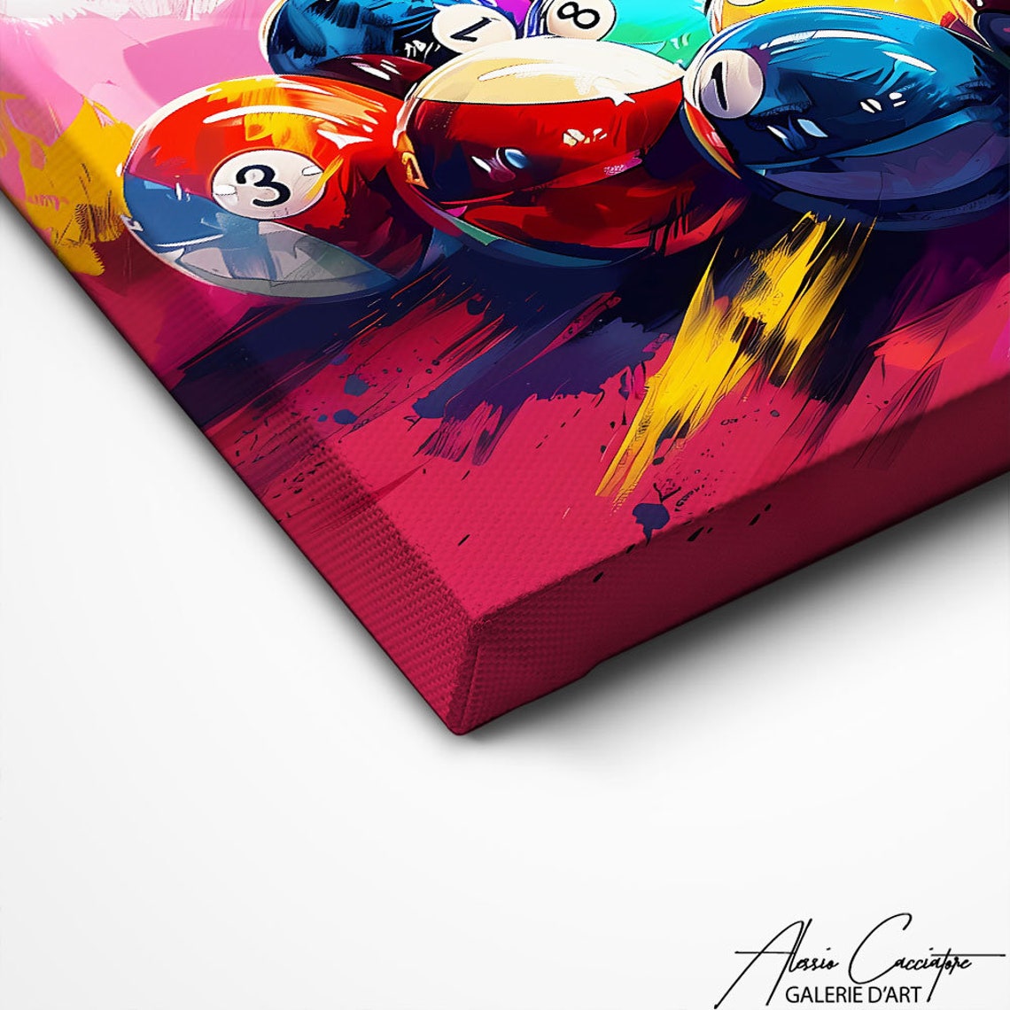 Billiards Wall Art, Man Cave Wall Art, Modern Abstract Pop Art Canvas ...