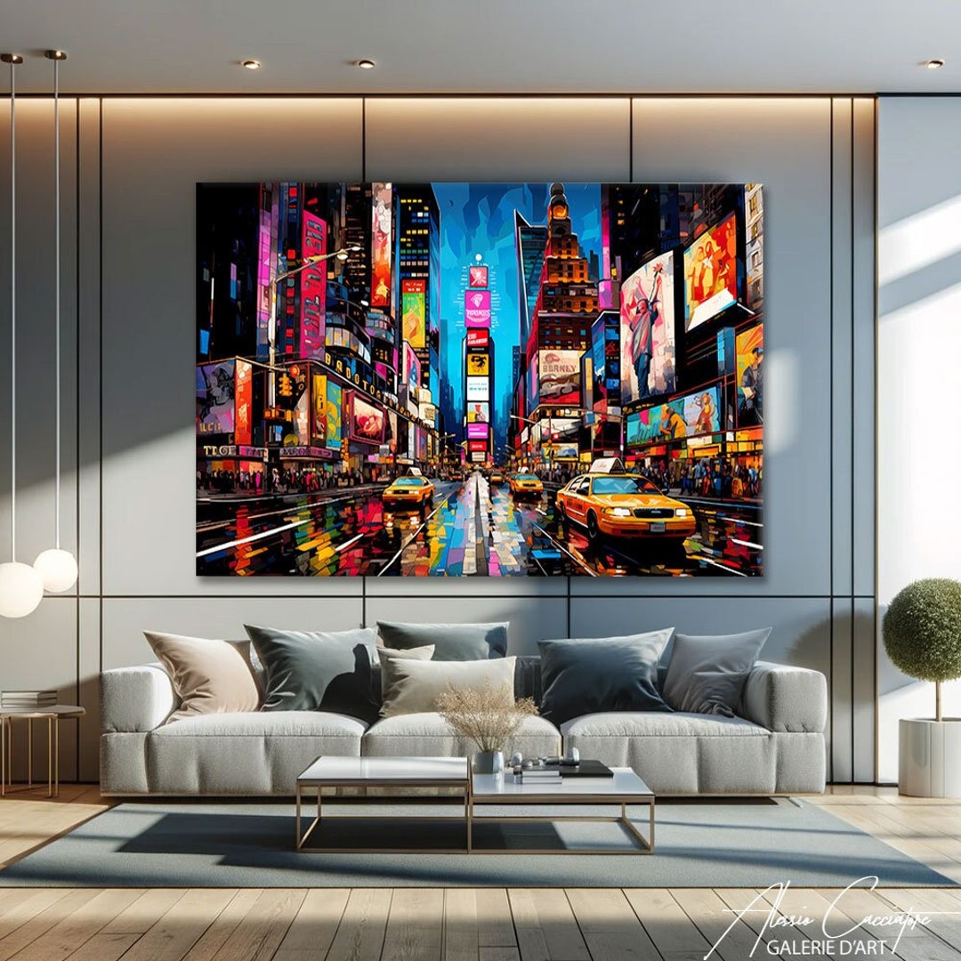 Abstract Pop Art Wall Art Framed, NYC Canvas Wall Art, Urban Street Art ...