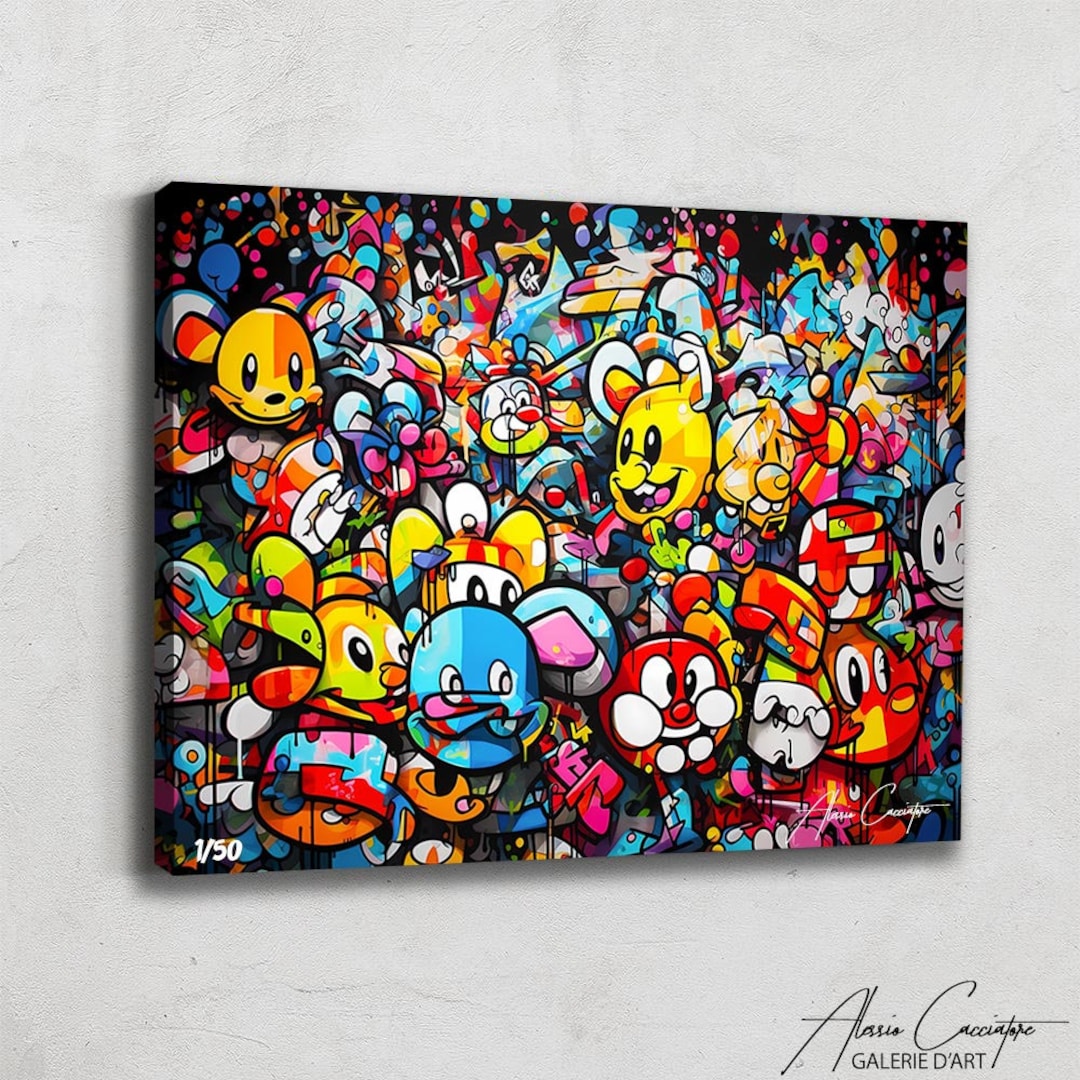 Graffiti Wall Art Canvas Street Art Painting Framed Graffiti - Etsy