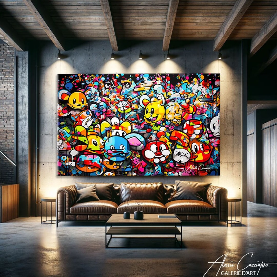 Graffiti Wall Art Canvas, Street Art Painting Framed, Graffiti Art ...