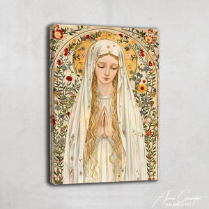 Virgin Mary Painting, Modern Christian Art Print, Catholic Wall Art ...