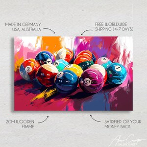 Billiards Wall Art, Man Cave Wall Art, Modern Abstract Pop Art Canvas ...