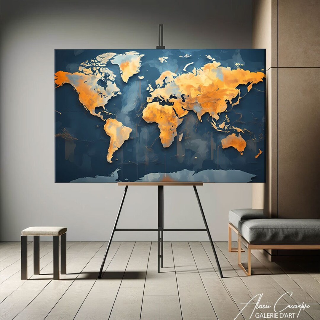 Map of the World Wall Art, World Map Canvas Wall Art World, Travel ...