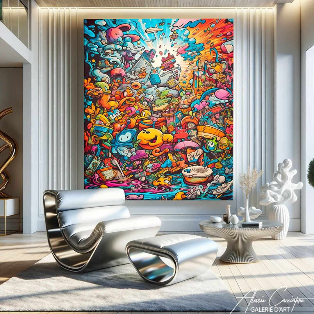 Pop Art Wall Art Original, Extra Large Wall Art Framed, Pop Art ...
