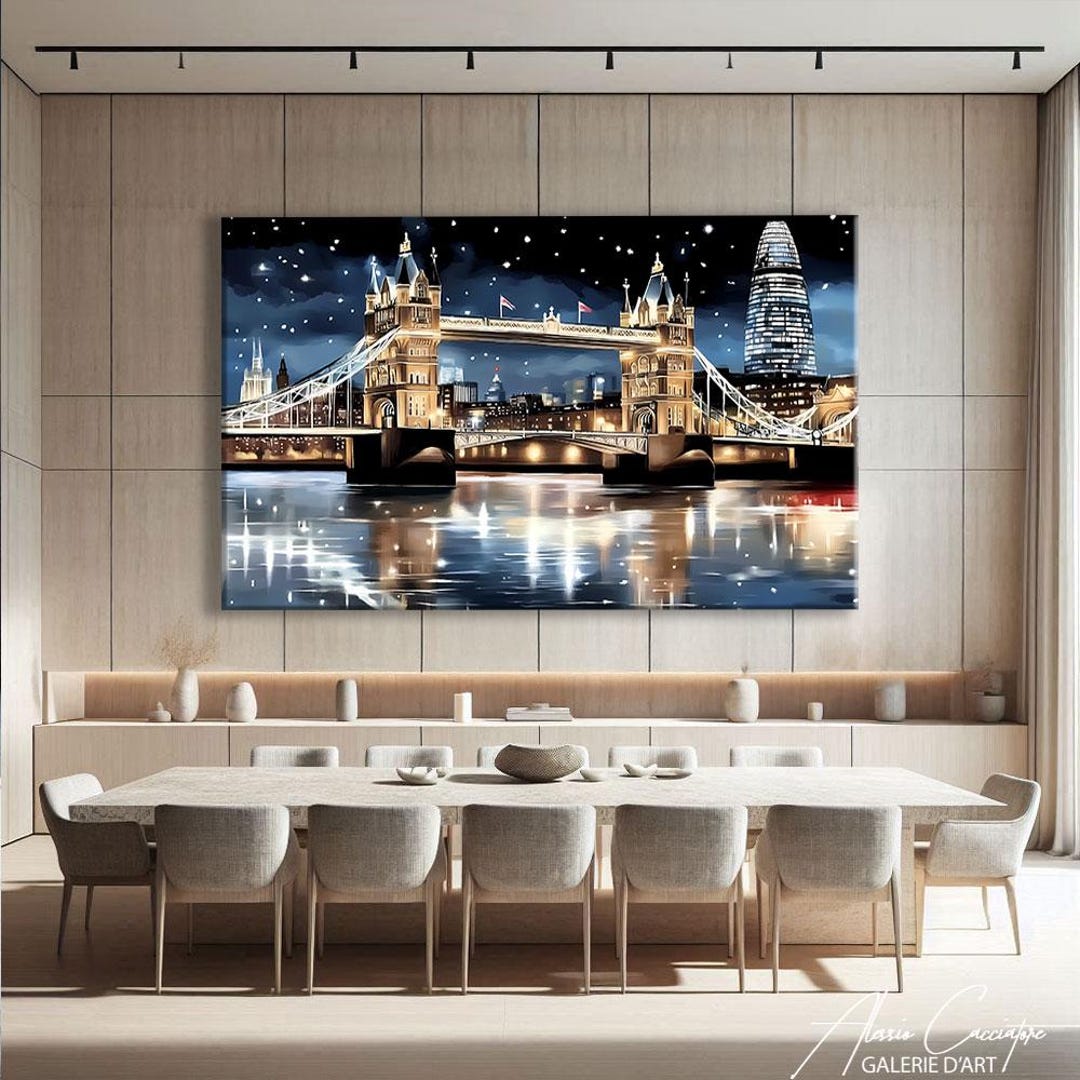 London Wall Art Framed, Tower Bridge Canvas, London Skyline Print ...