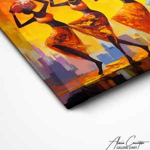 African Art Print, Large Abstract Painting Canvas, Abstract African Wall Art, Black Women Wall ...
