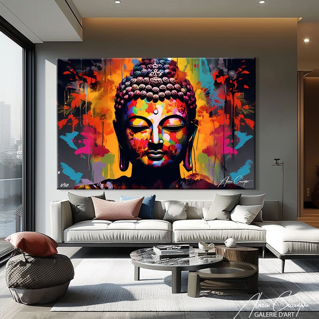 Buddha Canvas Painting, Modern Pop Art Print, Modern Buddha Art, Pop ...