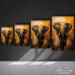 Elephant Wall Art Print, Extra Large Wall Art Abstract Animal Painting ...