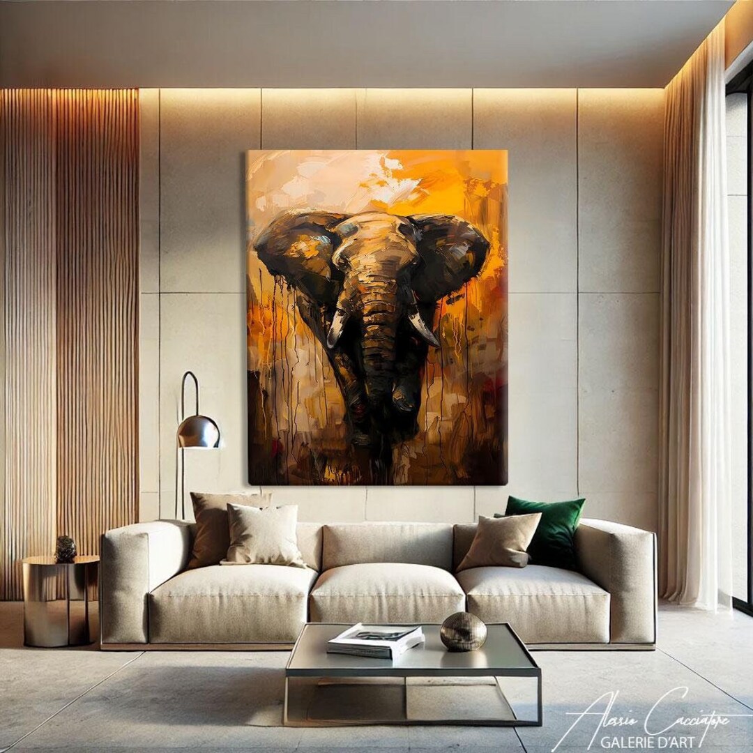 Abstract Elephant Art Print, Wildlife Prints on Canvas, Elephant Art ...