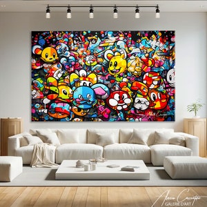 Graffiti Wall Art Canvas, Street Art Painting Framed, Graffiti Art ...