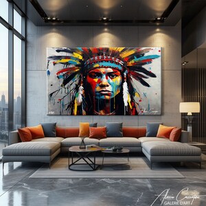 Graffiti Wall Art Woman Painting Print, Native American Art Print ...