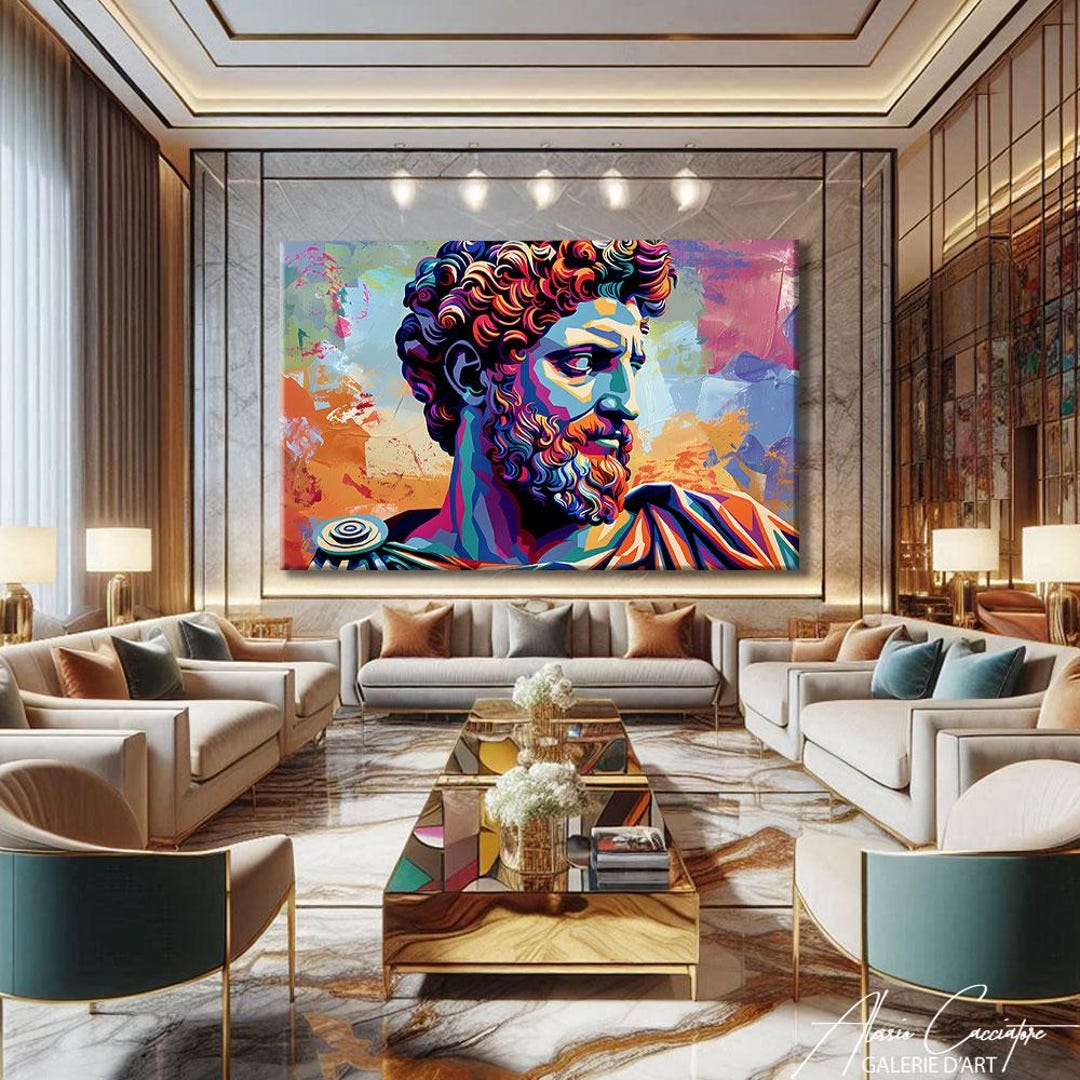 Marcus Aurelius Art Print, Pop Art Wall Decor, Roman Wall Art Bathroom ...