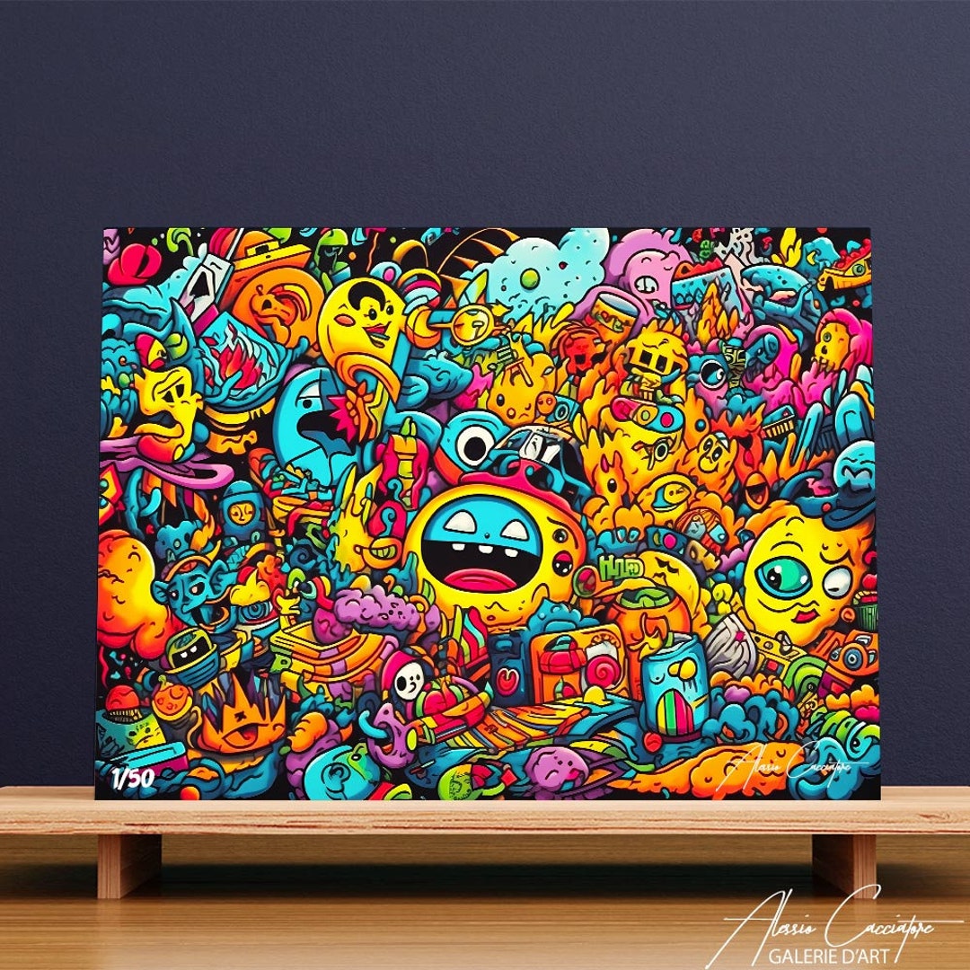 Graffiti Wall Art Print Living Room Street Art Painting on - Etsy