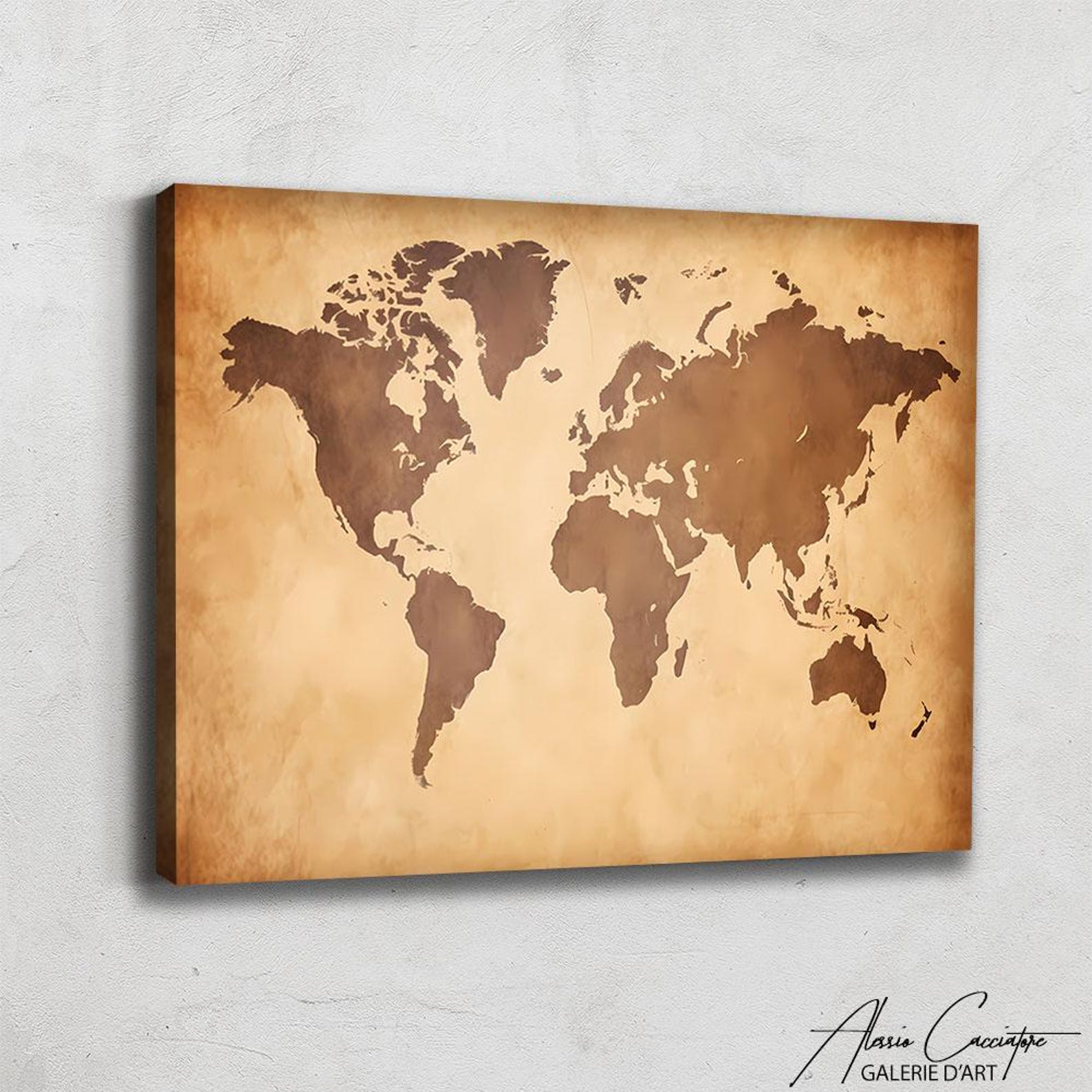 World Map Canvas Art, Antique World Map, Map of the World Print ...
